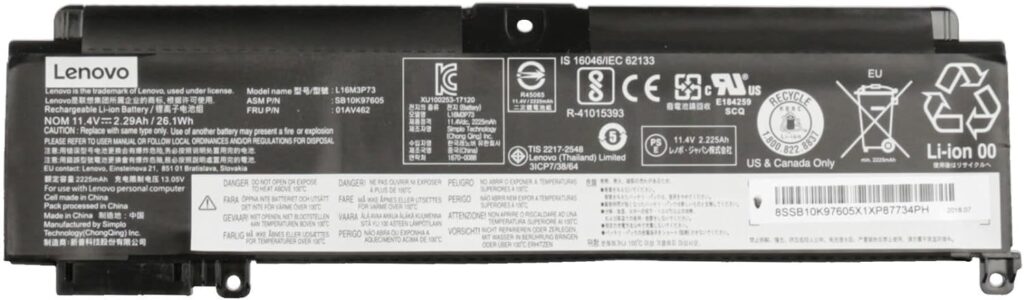 BAT LENOVO THINKP T460S 470S OEM (B123A) – Saturn Technologies CC